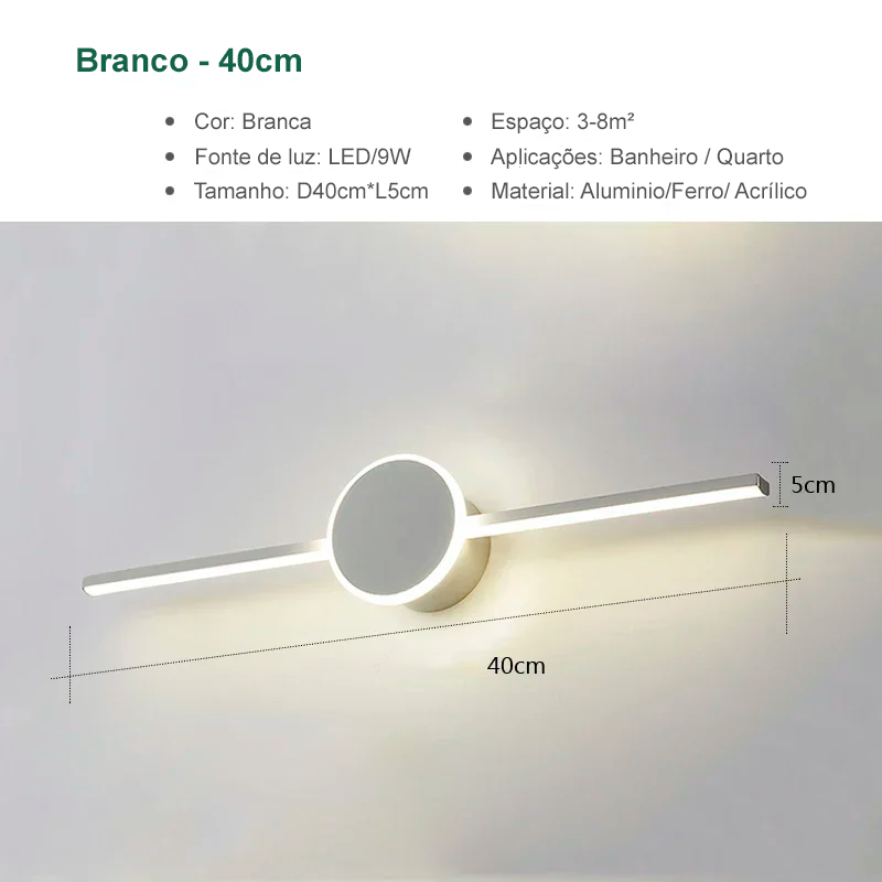 Luminária Parede LED Circle SANONI | Design Elegante, Iluminação ...